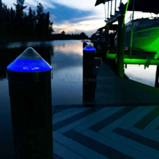 7′′ Solar Piling Cap Light, Blue – Dock Builders Supply