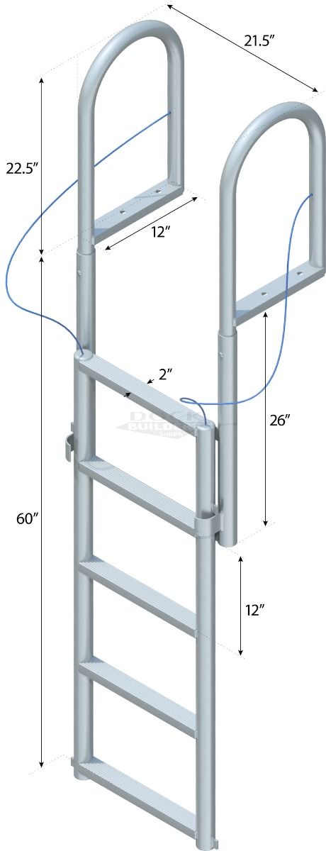5 Step Lift Ladder with 2" Standard Steps – Dock Builders Supply