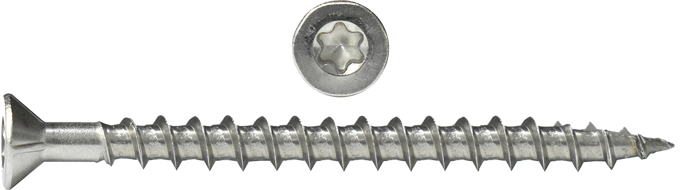 #10 x 3" Wood Deck Screws, 305 Stainless, T25 Torx Star Drive (1,500 p ...